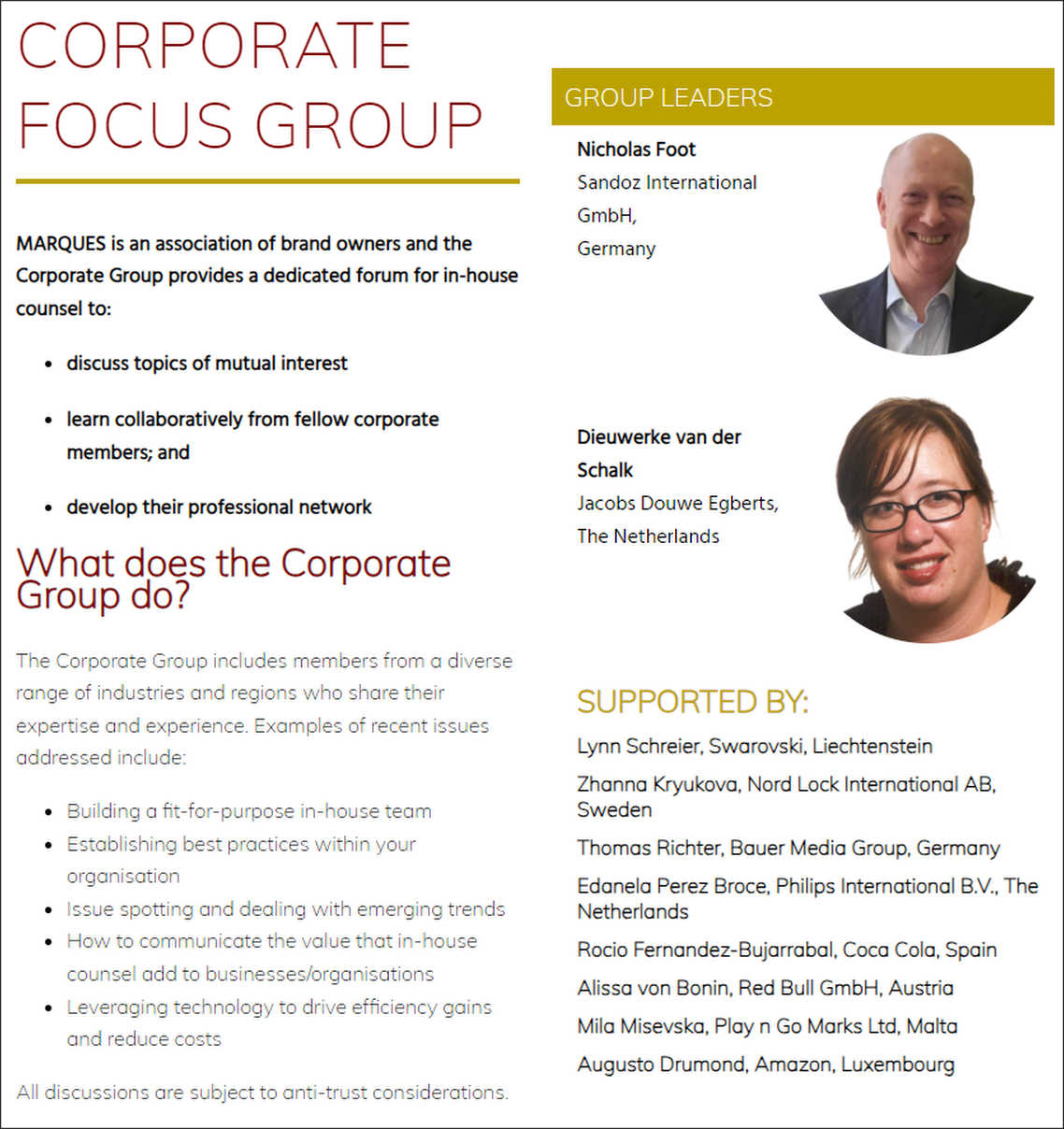 Corporate Focus Group